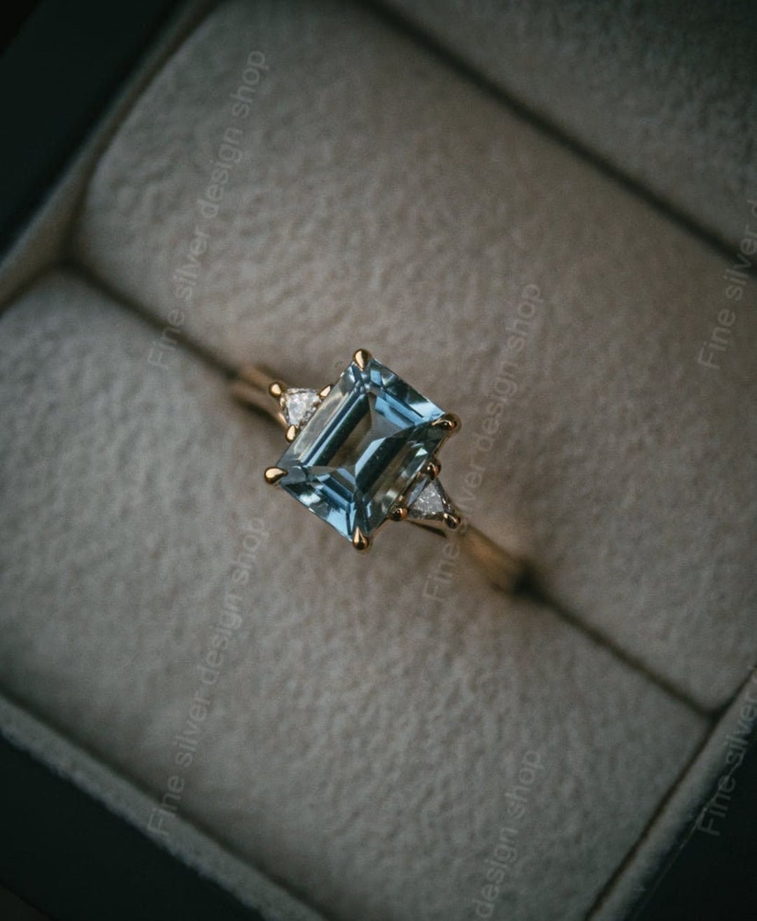 Vintage Aquamarin Ring Sterling Silber Ring März Geburtsstein Aquamarin ...