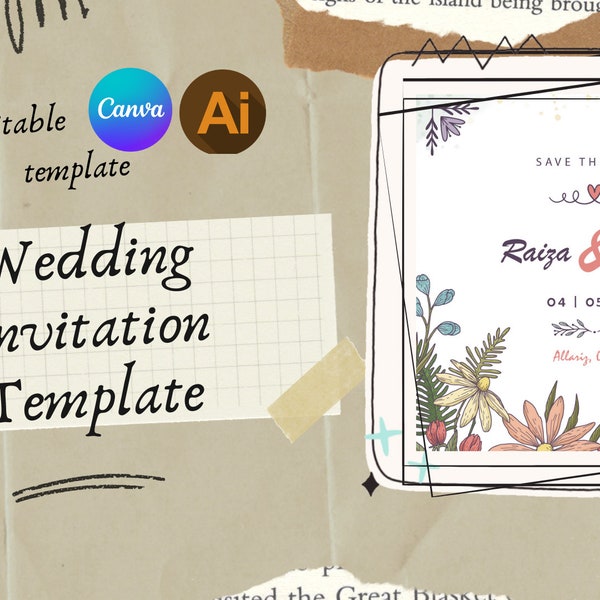 Adobe Illustrator Wedding Invitation - Etsy