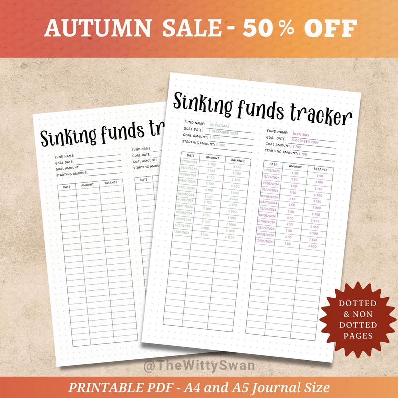 Sinking Funds Insert A5 - Etsy
