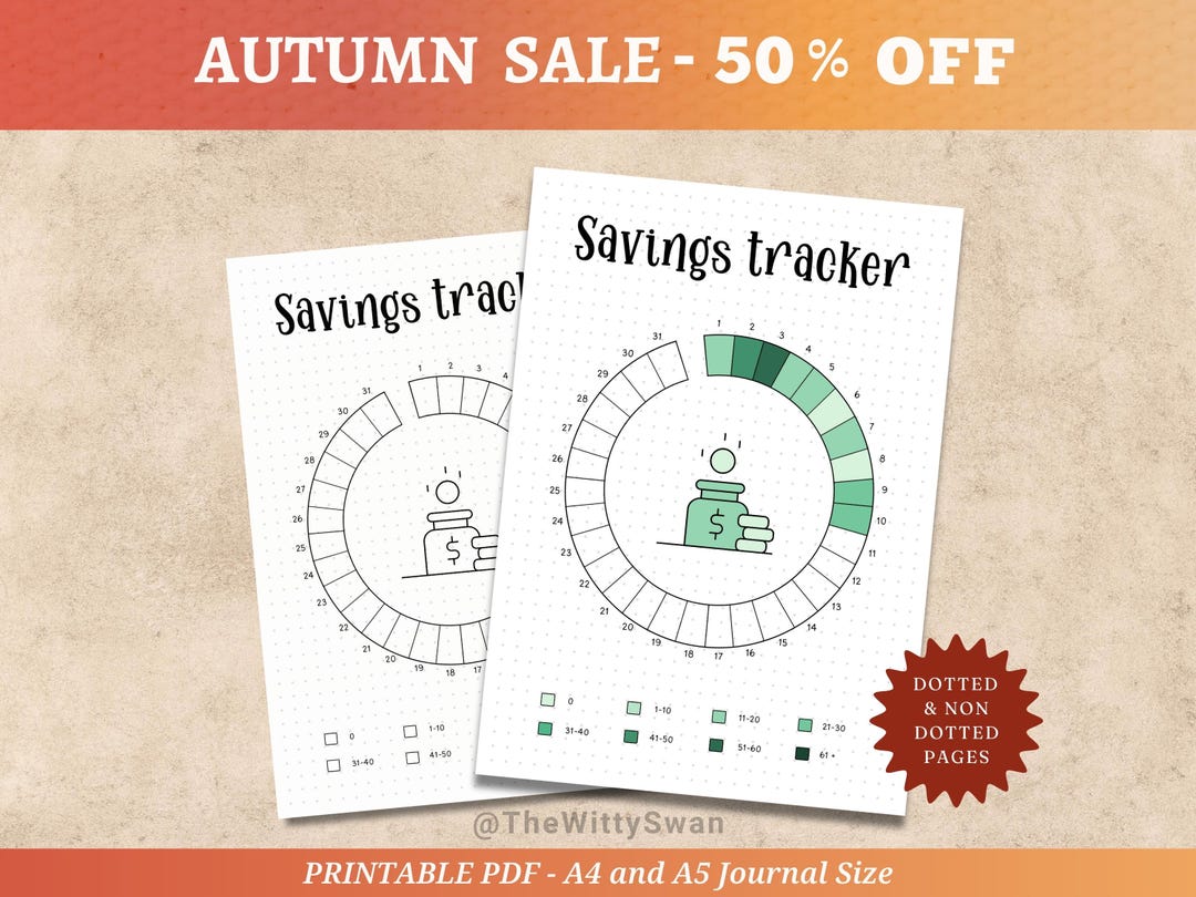 A5 Savings Tracker Printable Journal Pages Finance Tracker Bujo ...