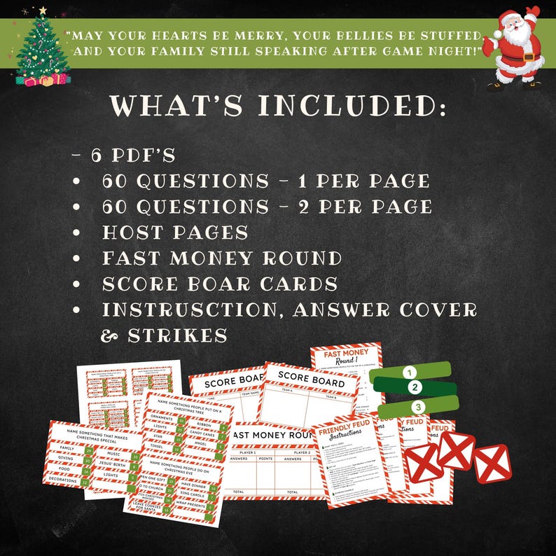 Christmas Friendly Feud - 60 Printable Party Games, Family Activities ...