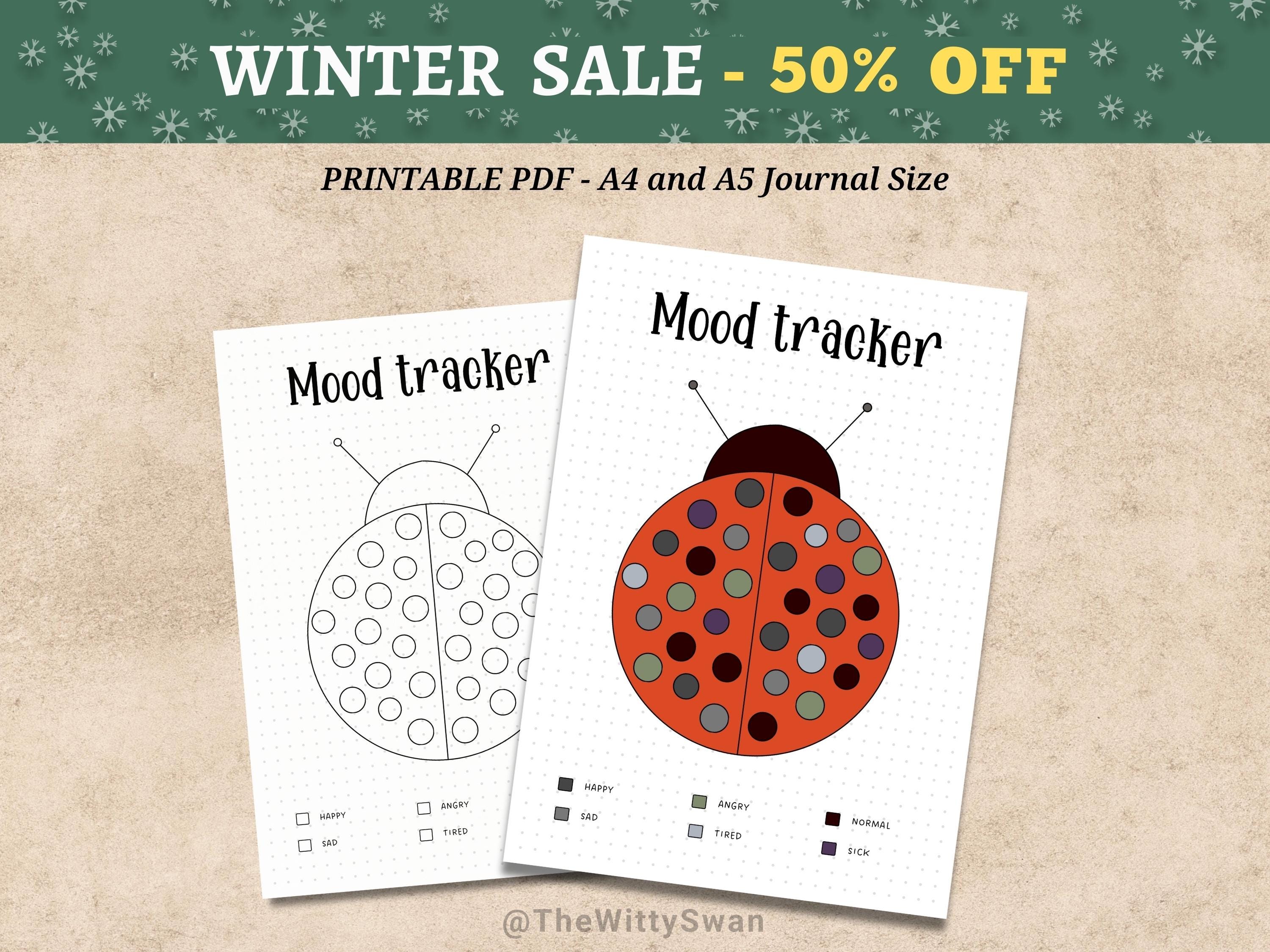 Ladybug Mood Tracker Journal Pages Printable Mood Habit Tracker Bujo ...