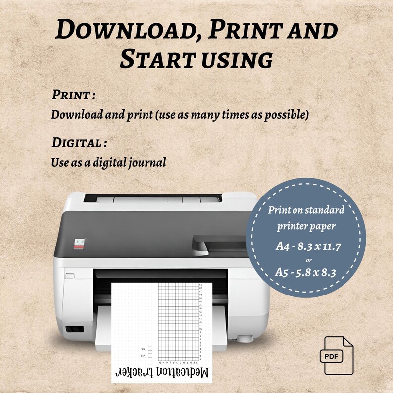 Medication Tracker Printable Journal Pages Pill Tracker Health Log ...