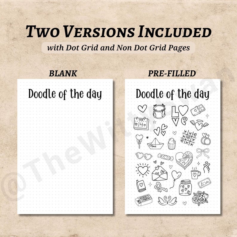 Doodle of the Day Printable Journal Pages Monthly Doodle of the Day A5 ...