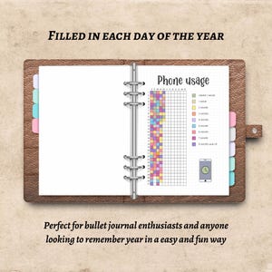 Screen Time Tracker Journal Pages Printable Yearly Tracker Bujo ...
