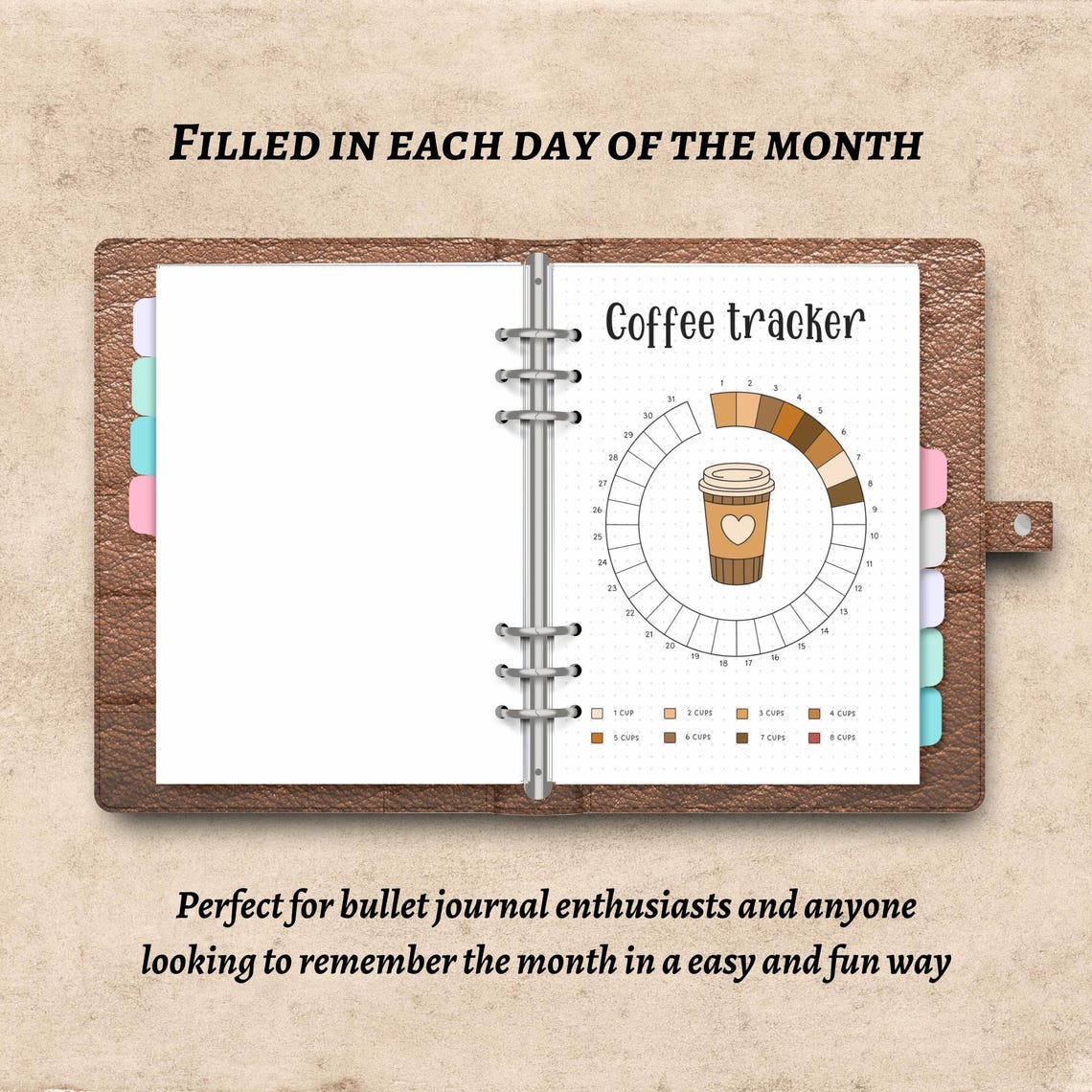 Coffee Tracker Printable Journal Page Health Tracker Bujo Printable ...