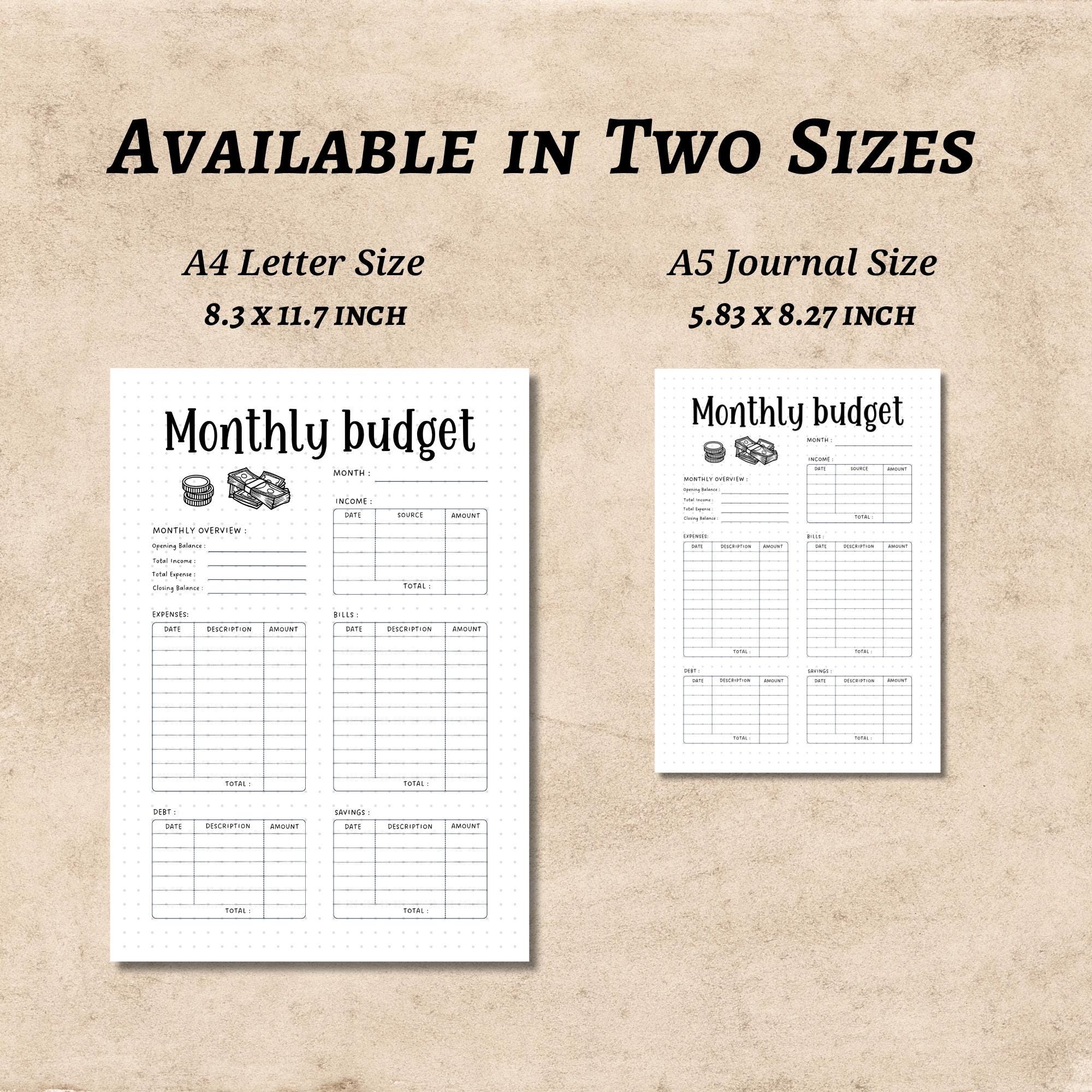 Monthly Budget Tracker Journal Pages Printable Money Tracker Bujo ...