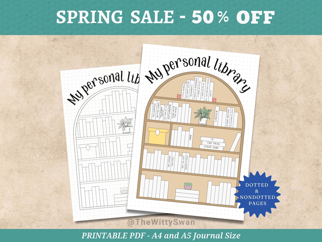 Personal Library Tracker Journal Pages Printable Reading Log Books Read ...