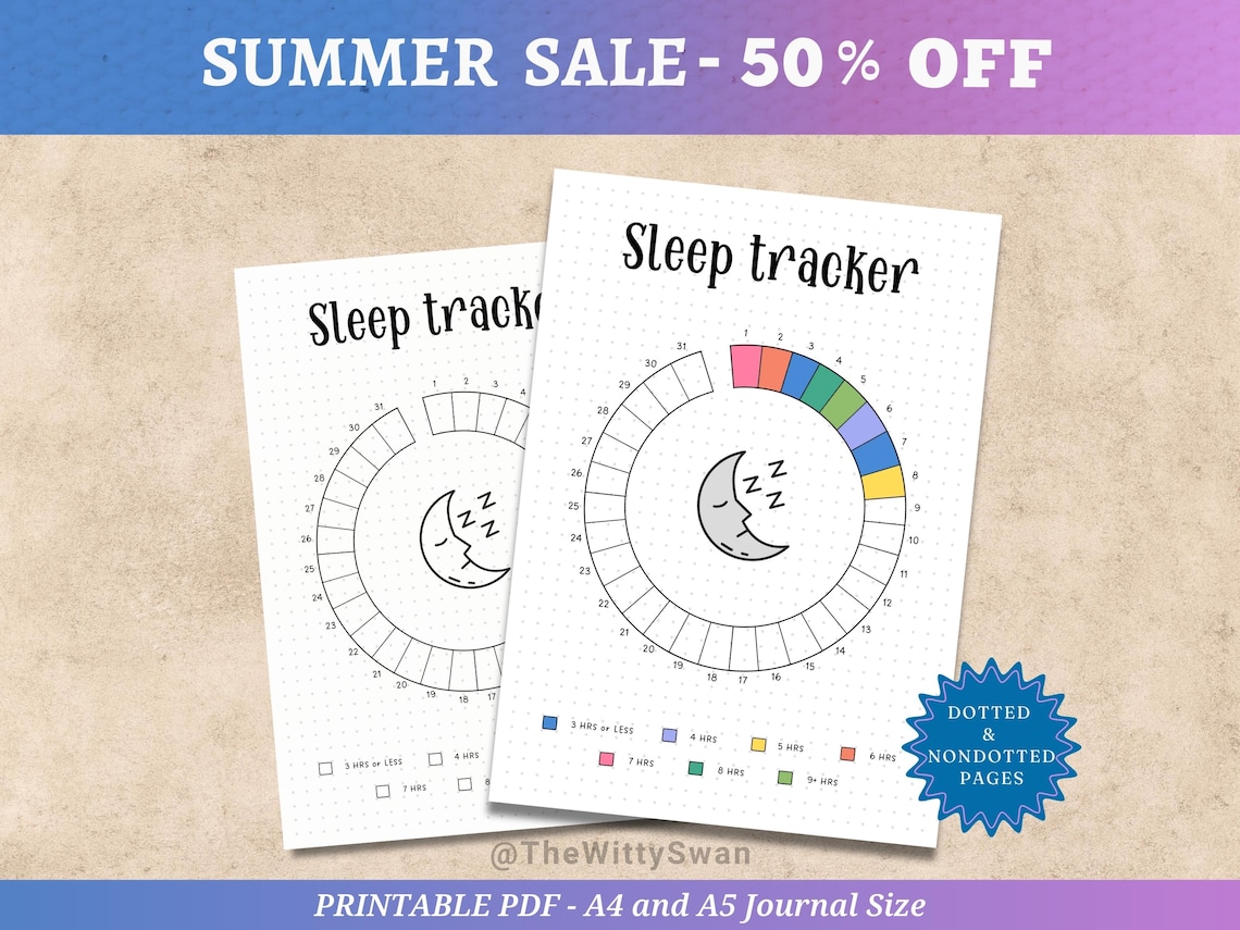 Sleep Tracker Printable Journal Page Monthly Tracker Sleep Log Bujo ...