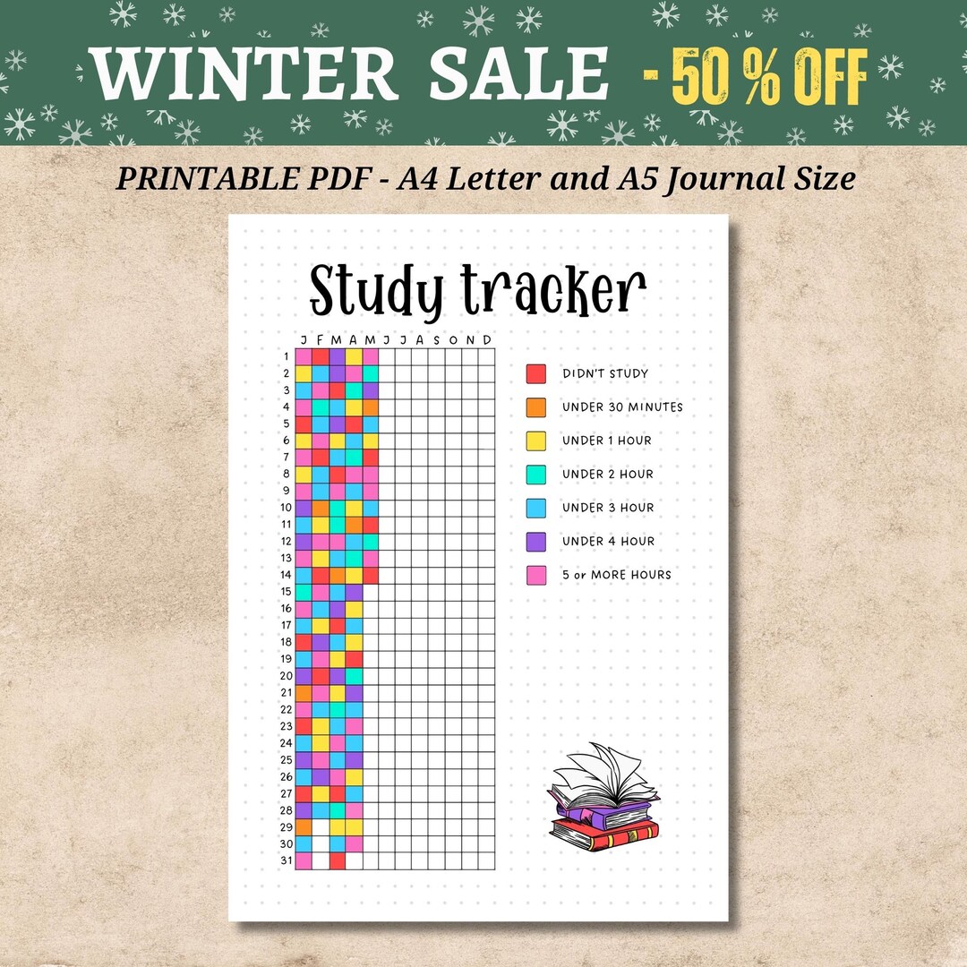 Study Tracker Printable Journal Pages Yearly Tracker Study Journal Bujo ...