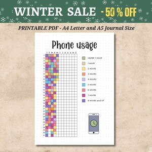 Screen Time Tracker Journal Pages Printable Yearly Tracker Bujo ...