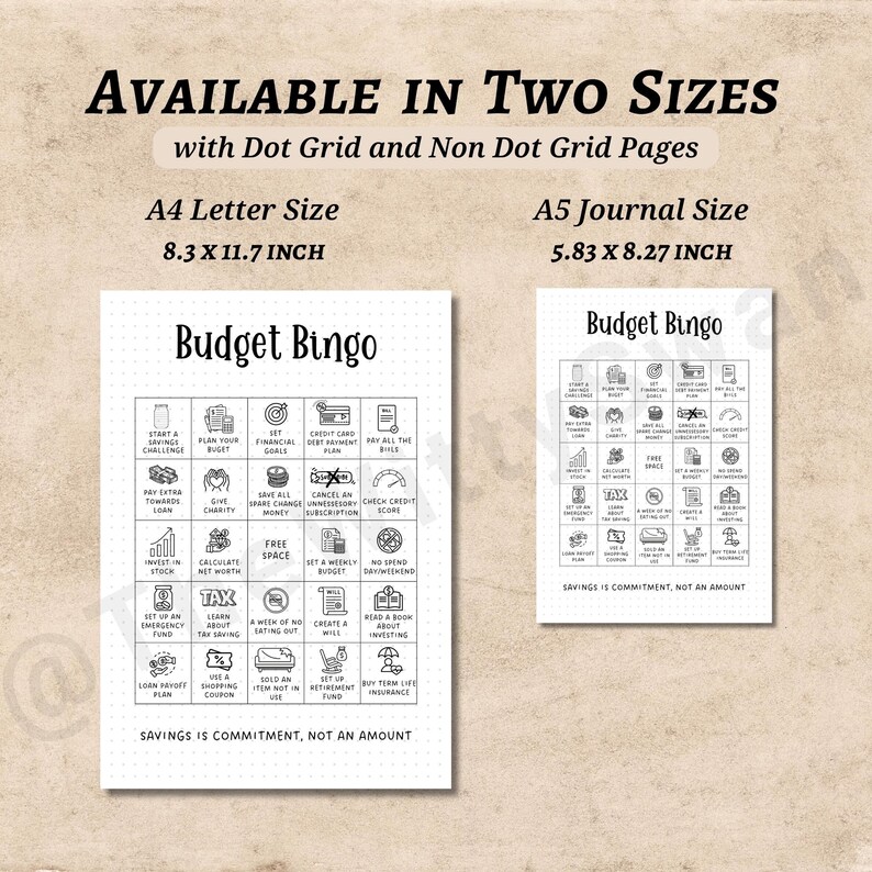 Budget Bingo Journal Pages Printable Money Tracker Bujo Printable ...