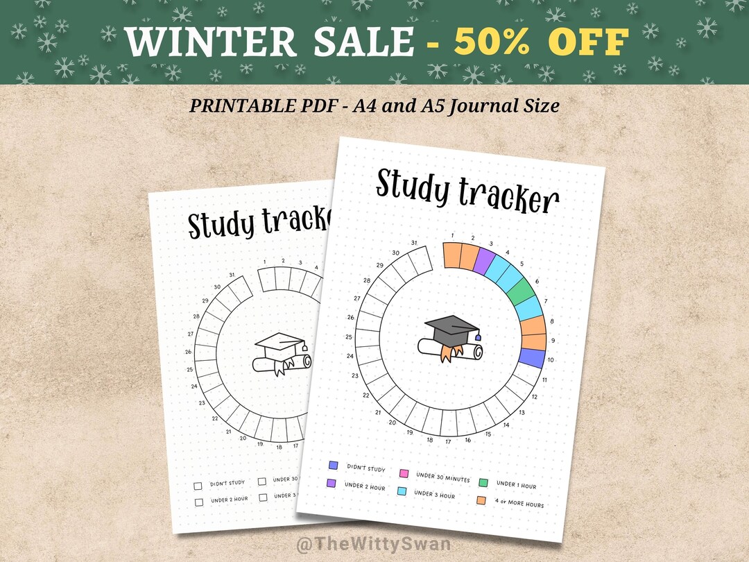 Study Tracker Printable Journal Pages Monthly Tracker Study Journal ...