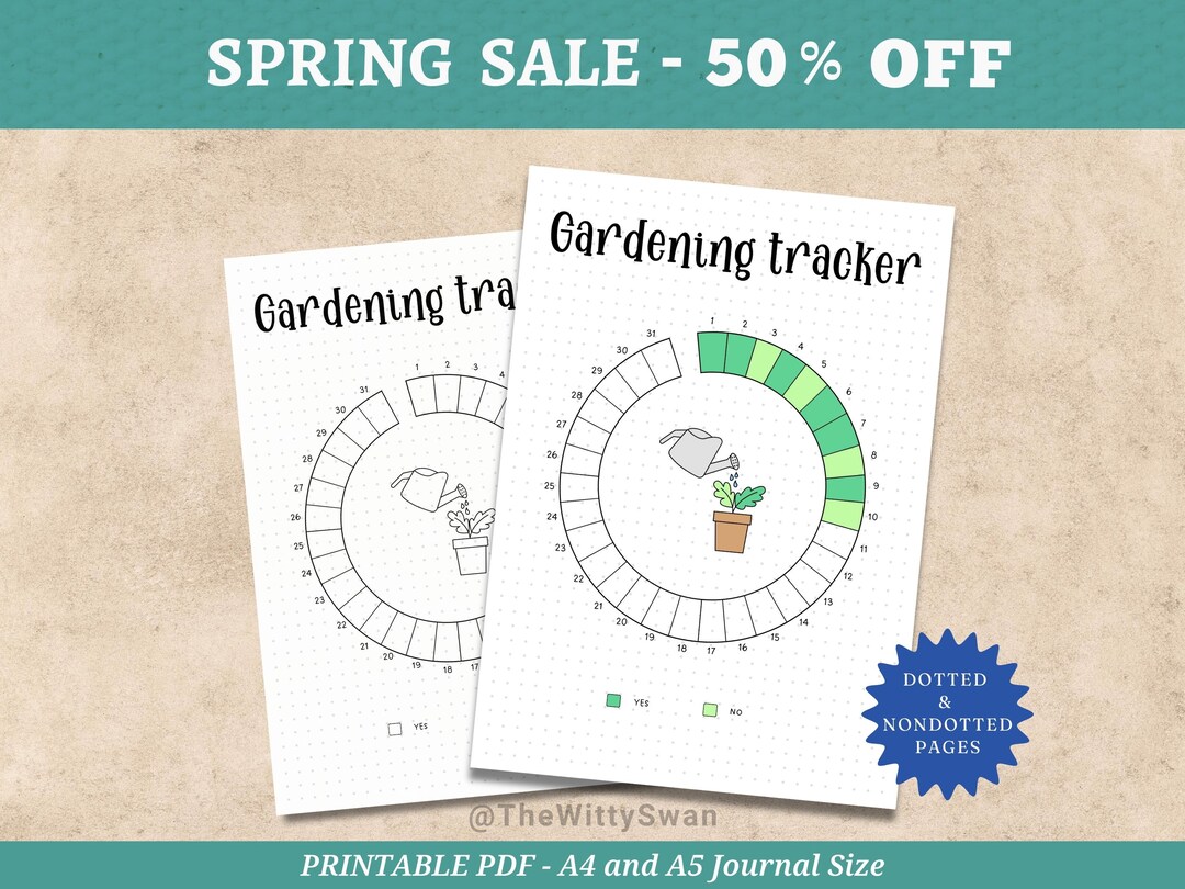 Gardening Tracker Journal Pages Printable Monthly Tracker Bujo Printable Plant Care Tracker ...