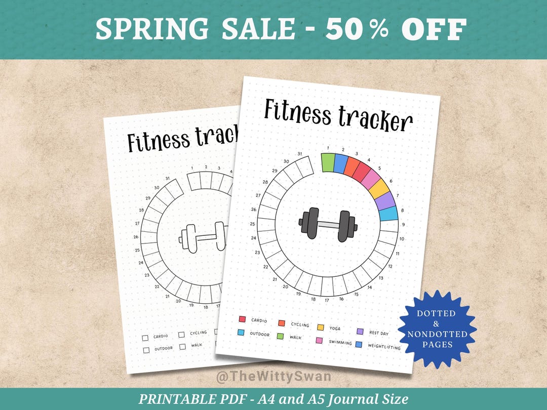 Fitness Tracker Printable Journal Page Exercise Tracker Monthly Tracker ...