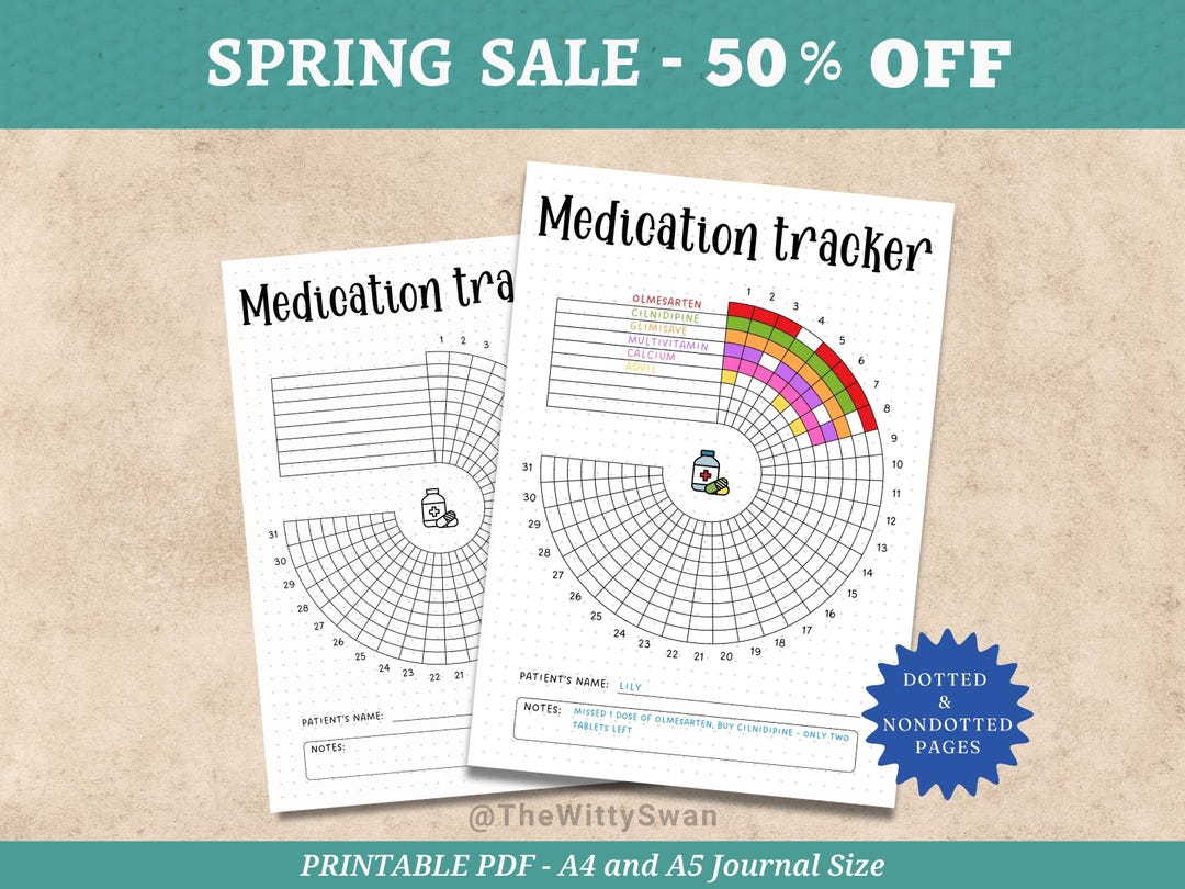 Medication Tracker Printable Journal Pages Pill Tracker Monthly ...