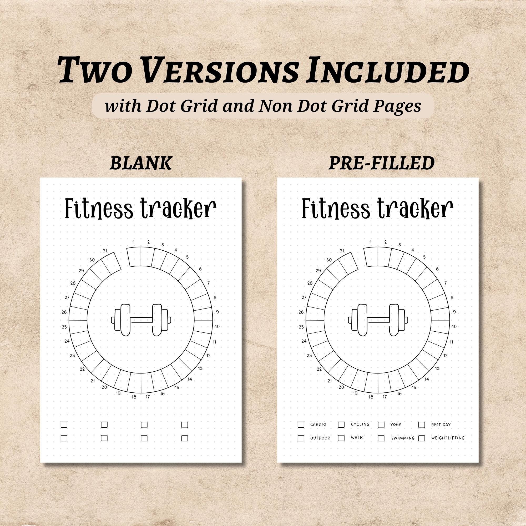 Fitness Tracker Printable Journal Page Exercise Tracker Monthly Tracker ...