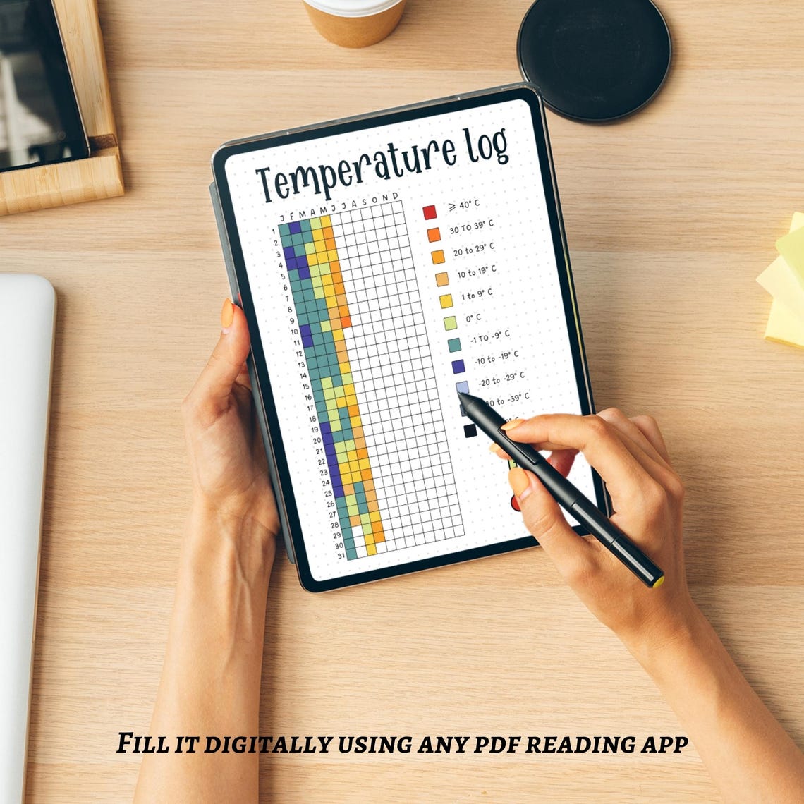 Temperature Tracker Journal Pages Printable Yearly Tracker Bujo ...