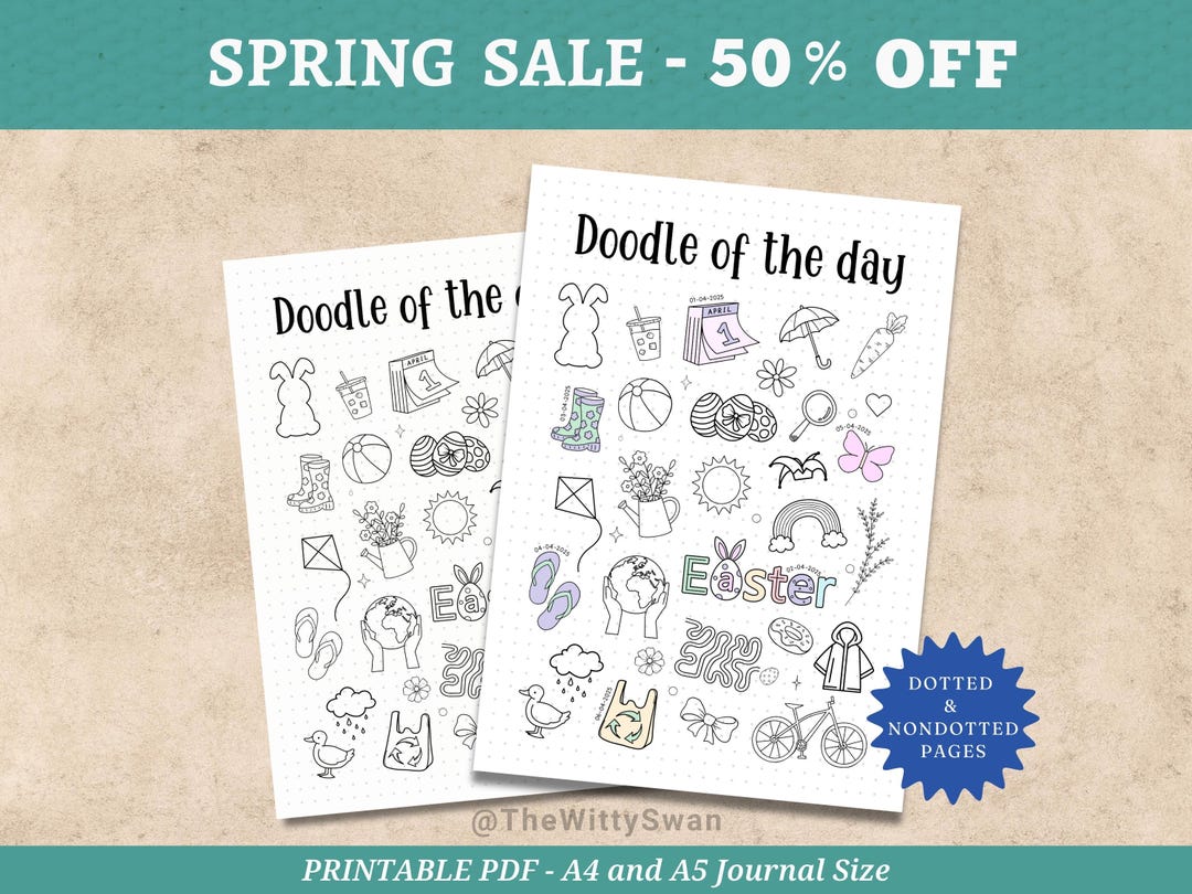 Doodle of the Day Printable Journal Pages Monthly Doodle of the Day ...