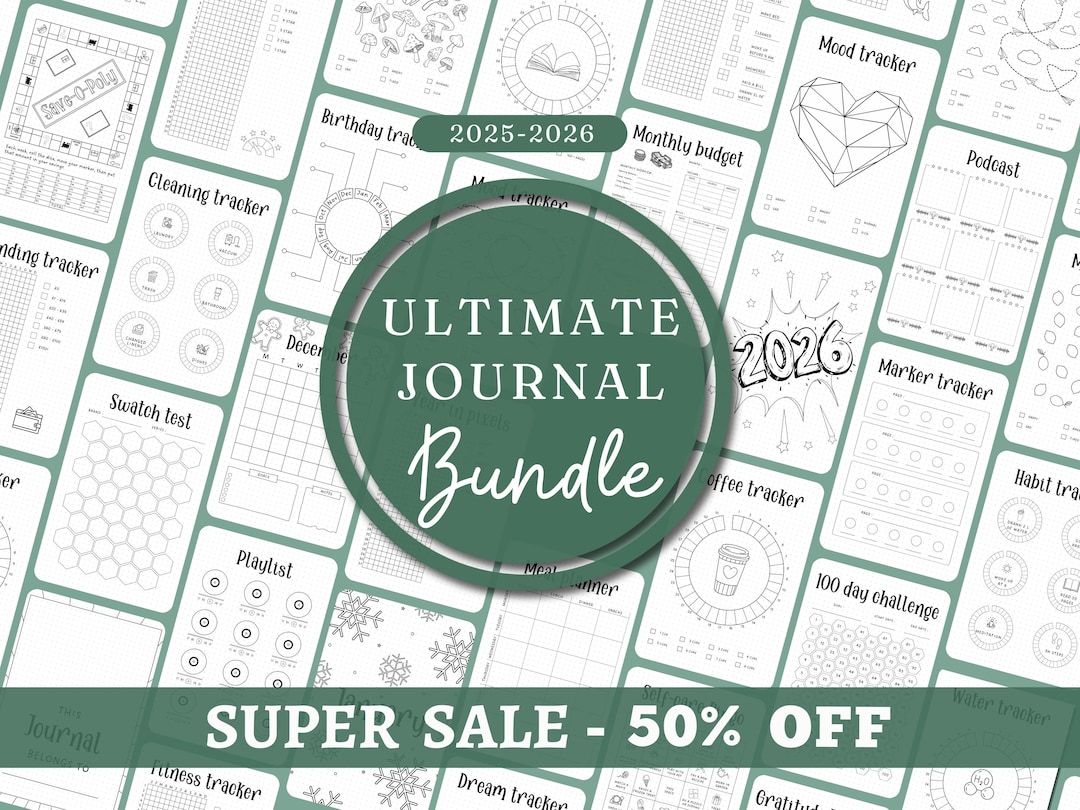 Ultimate Journal Bundle 2026 Premade Journal Pages Printable Yearly ...