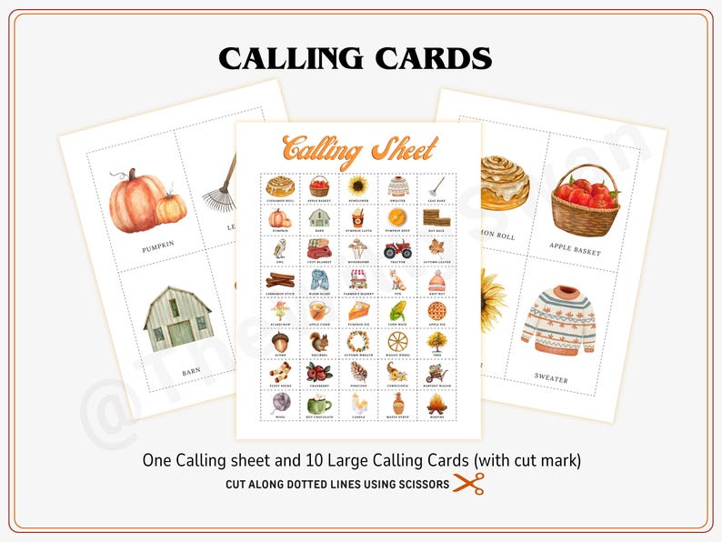 Fall Autumn Bingo Cards 100 Printable Party Games Thanksgiving Bingo ...