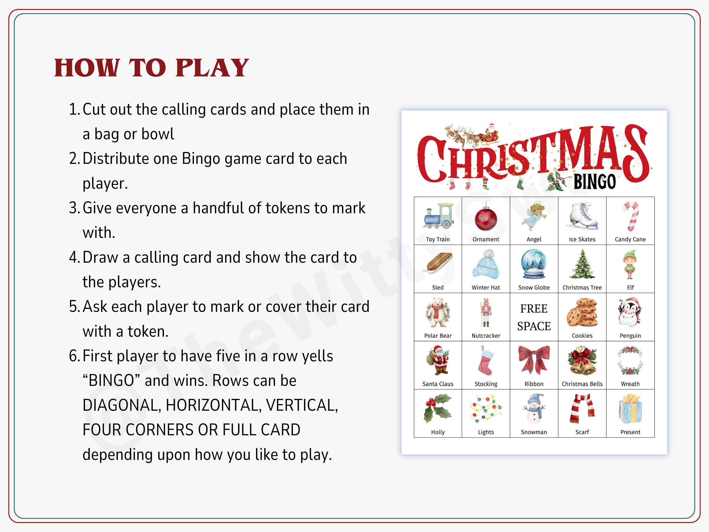 100 Christmas Bingo Cards Printable Party Games Christmas Game Cards ...