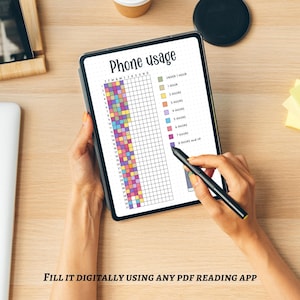 Screen Time Tracker Journal Pages Printable Yearly Tracker Bujo ...