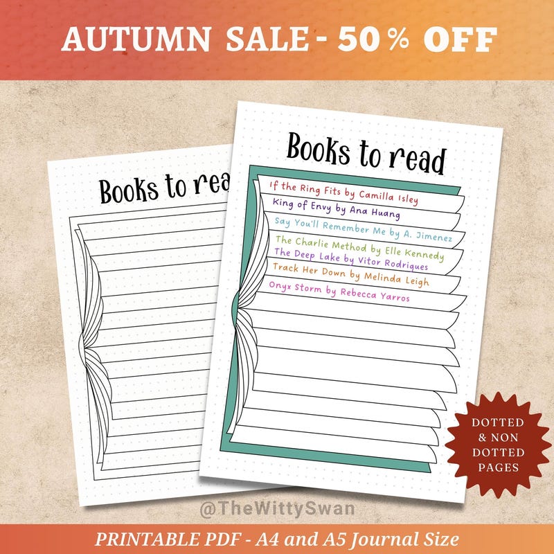 Tbr A5 Inserts - Etsy