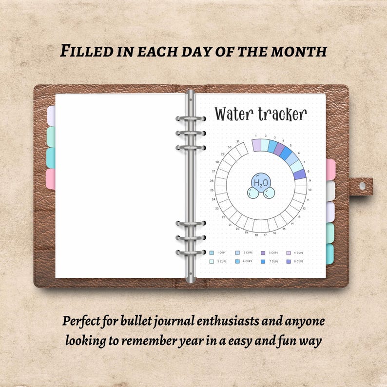 Water Tracker Printable Journal Pages Monthly Water Tracker Bujo ...
