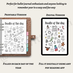 Doodle of the Day Bundle Printable Journal Pages Monthly Doodle of the ...
