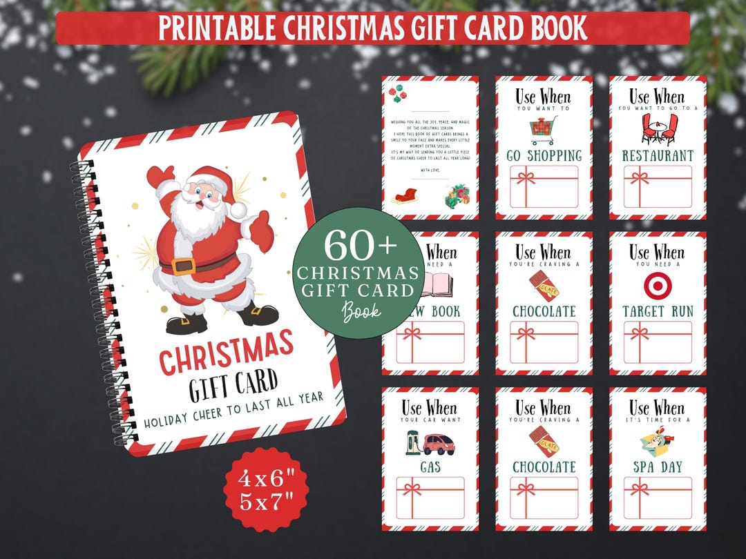 Printable Christmas Gift Card Book Personalized Gift Card Holder ...