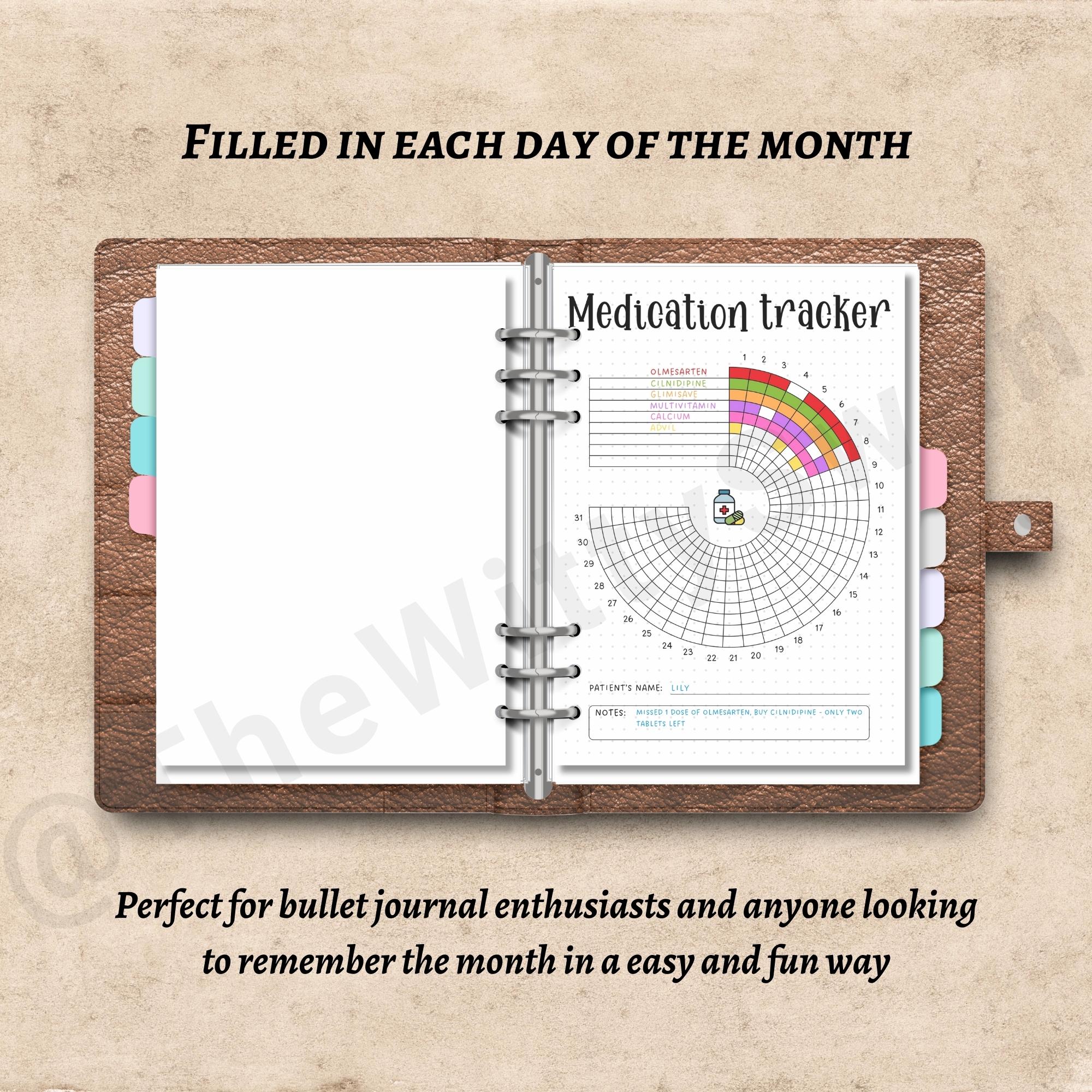 Medication Tracker Printable Journal Pages Pill Tracker Monthly ...