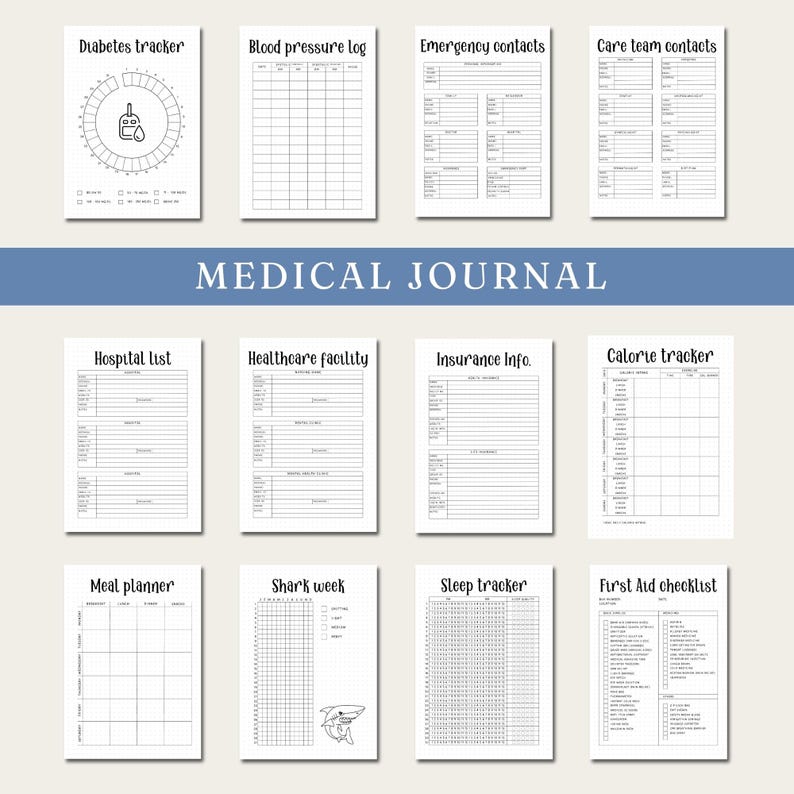 Printable Medical Planner Journal Pages Bujo Printable Medical Tracker ...