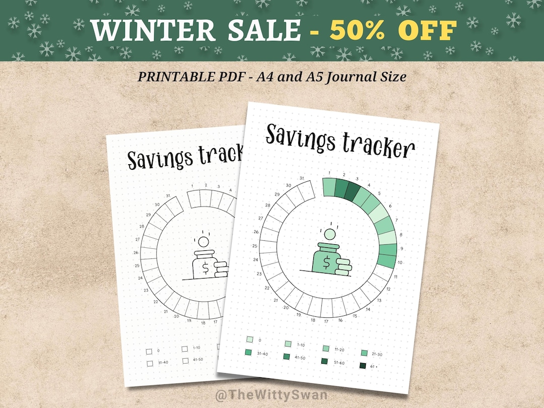 Savings Tracker Printable Journal Pages Finance Tracker Bujo Printable ...