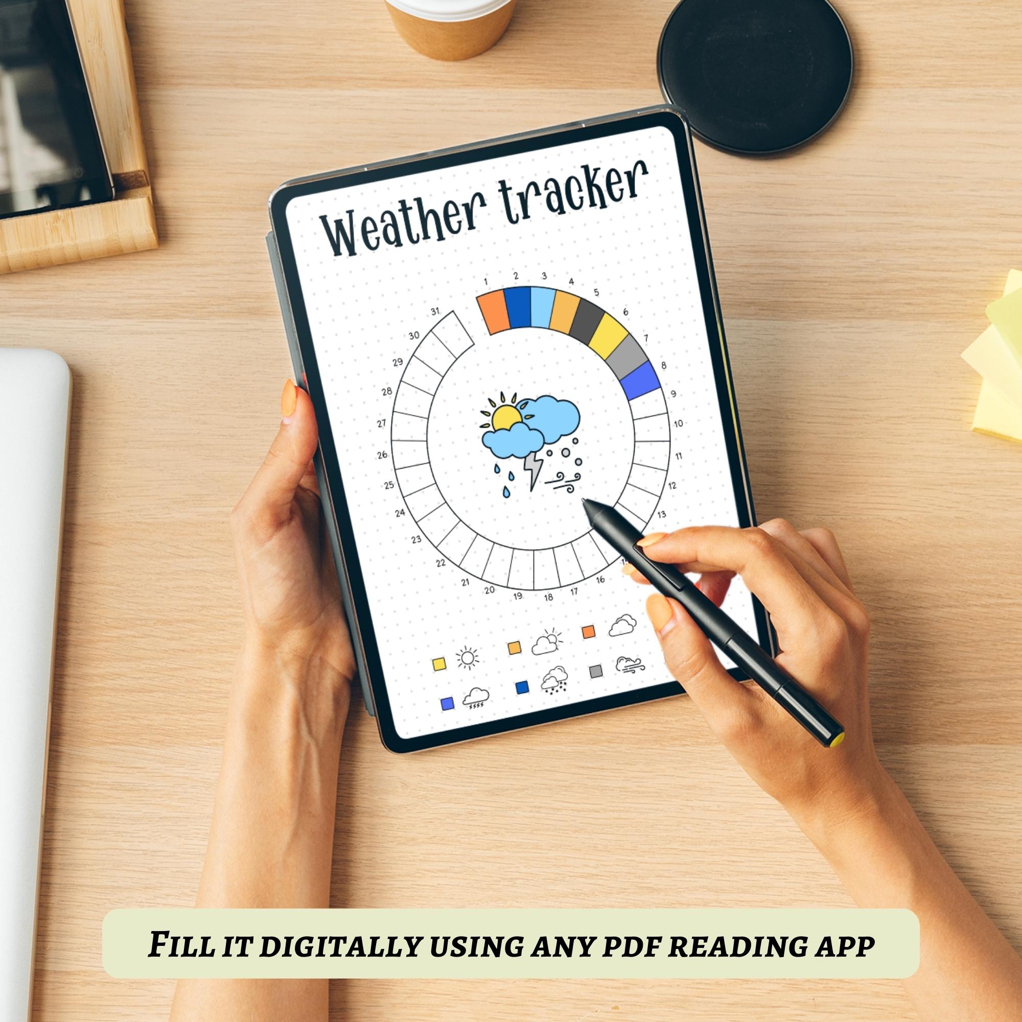 Weather Tracker Printable Journal Pages Monthly Tracker Bujo Printable ...