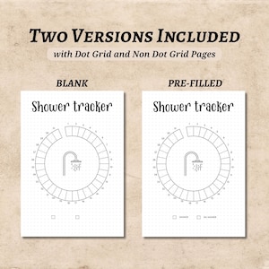 Shower Tracker Journal Pages Printable Wheel Tracker Bujo Printable ...