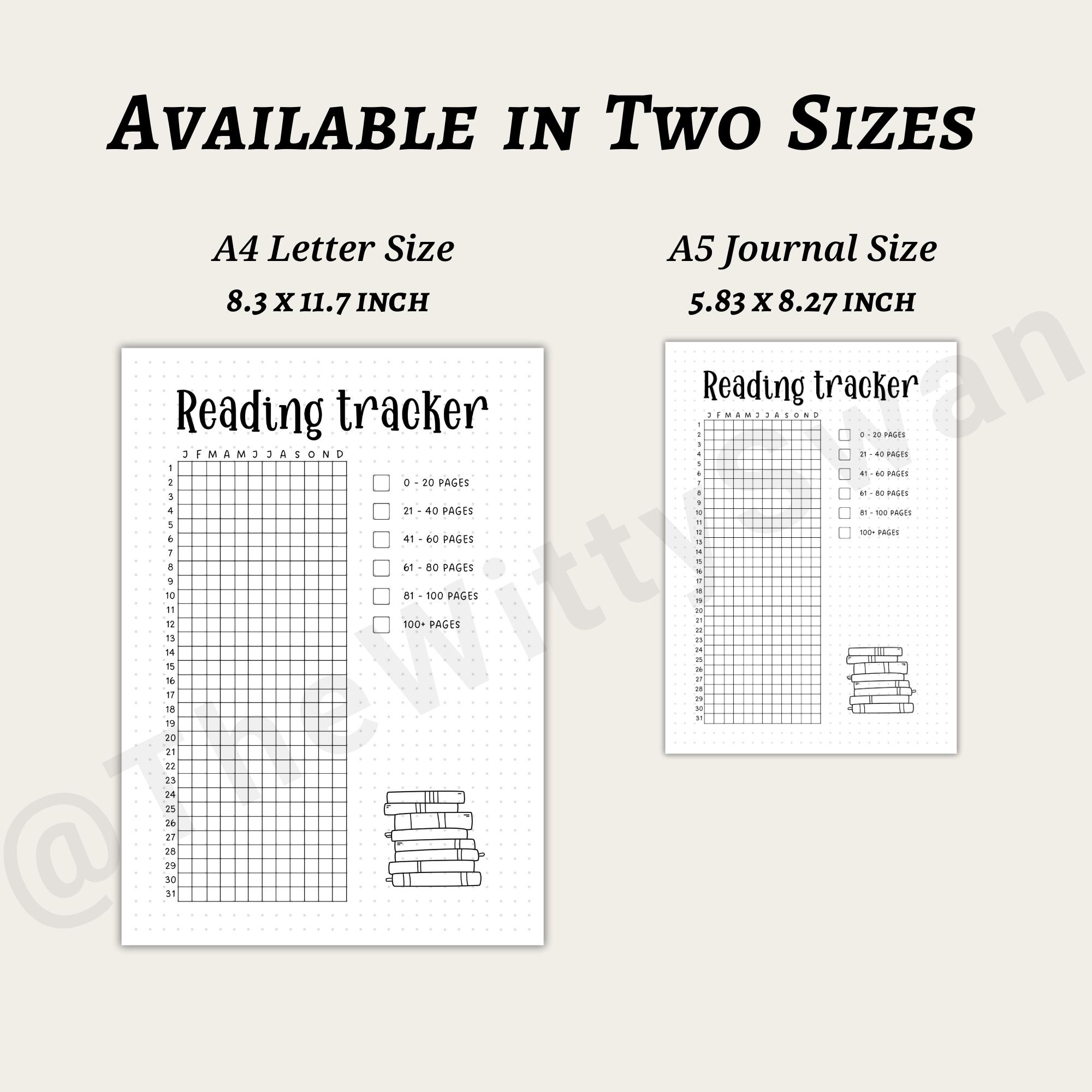 Reading Journal Bundle Printable A5 Pages Reading Tracker Book Journal ...