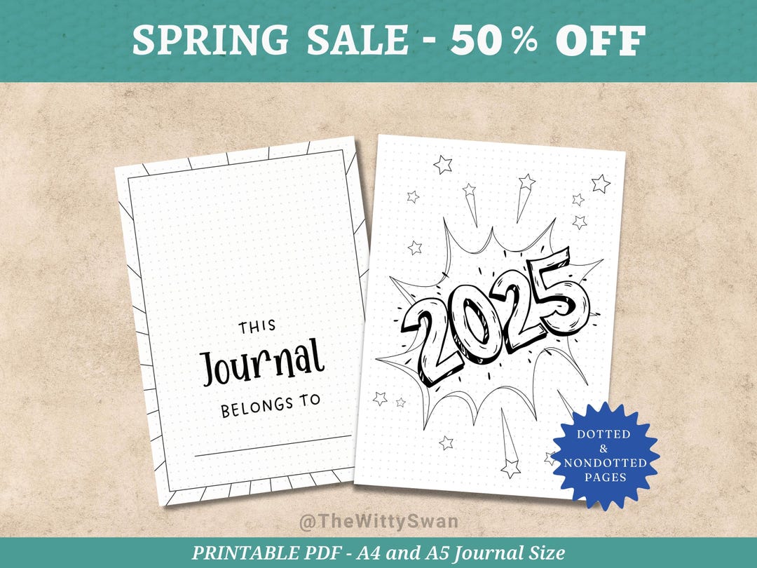 Journal Cover Pages 2025 Journal Printable Title Page Print Bujo ...