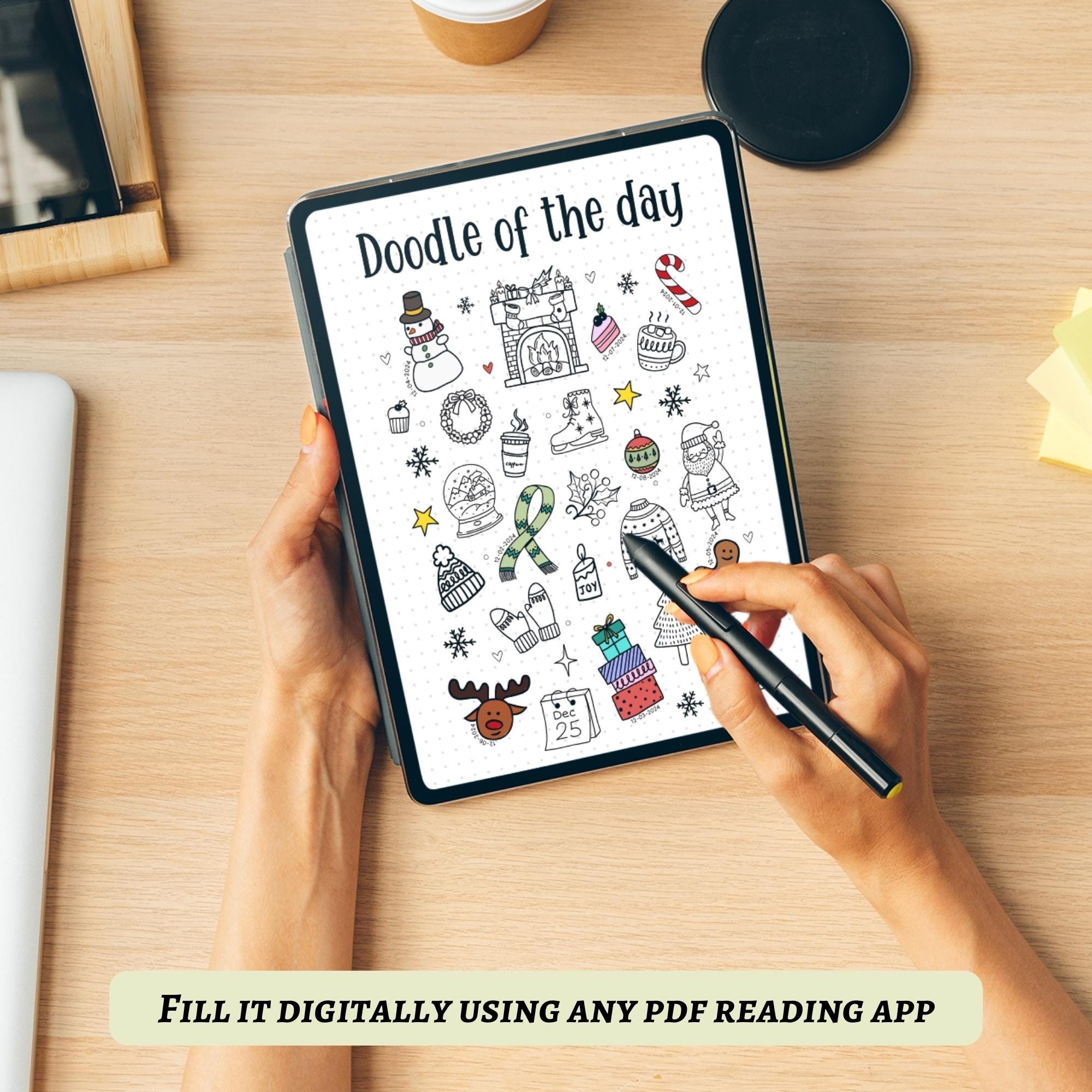 Doodle of the Day Printable Journal Pages Monthly Doodles Drawing Page ...
