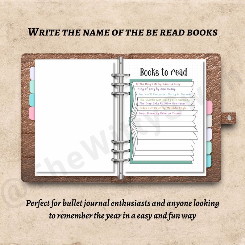 To Be Read List Printable Journal Pages Books Read Tracker Bujo ...