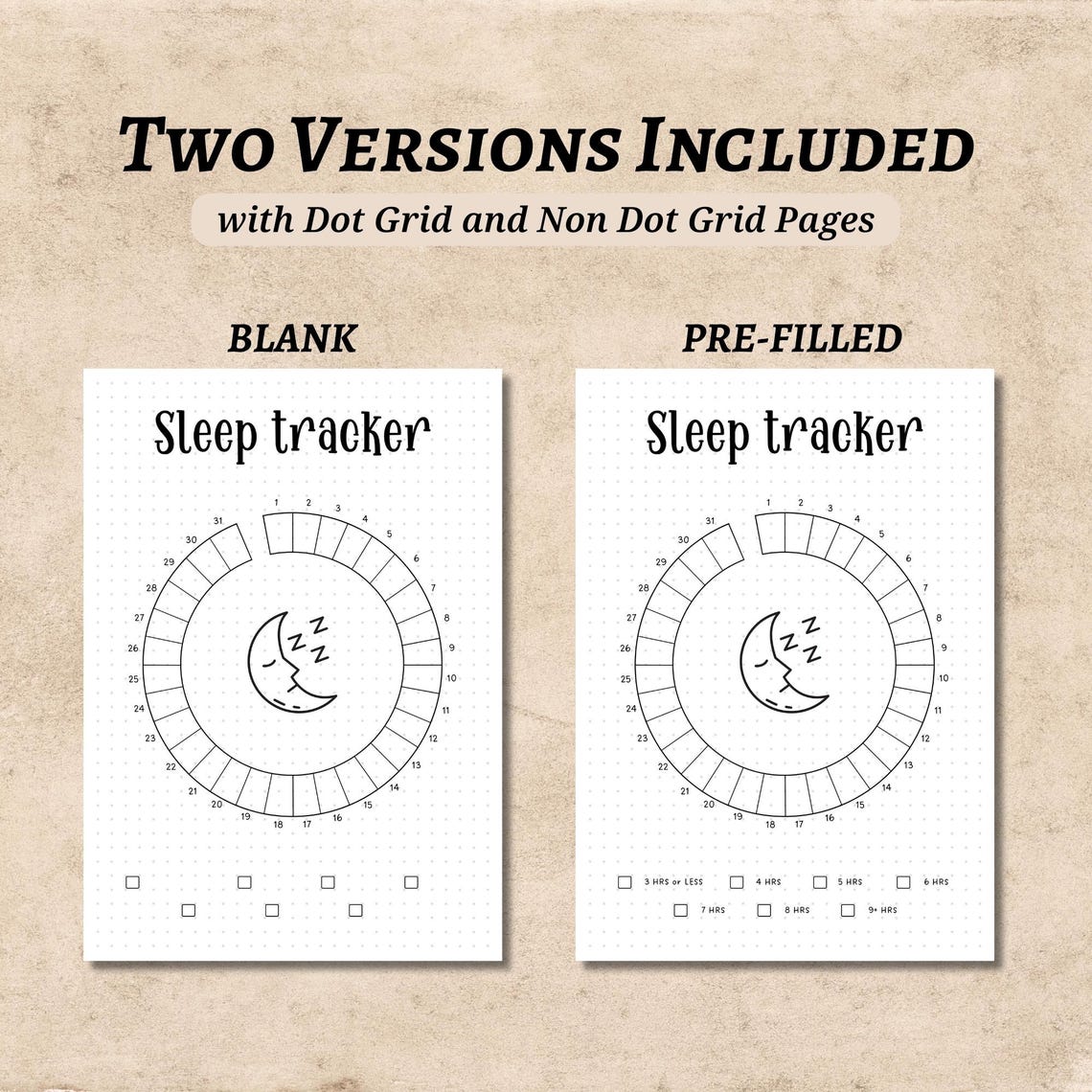 Sleep Tracker Printable Journal Page Monthly Tracker Sleep Log Bujo ...