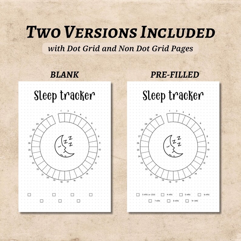 Sleep Tracker Printable Journal Page Monthly Tracker Sleep Log Bujo ...