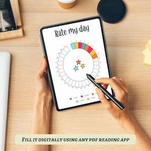 Rate My Day Tracker Printable Journal Pages Wheel Tracker Bujo ...