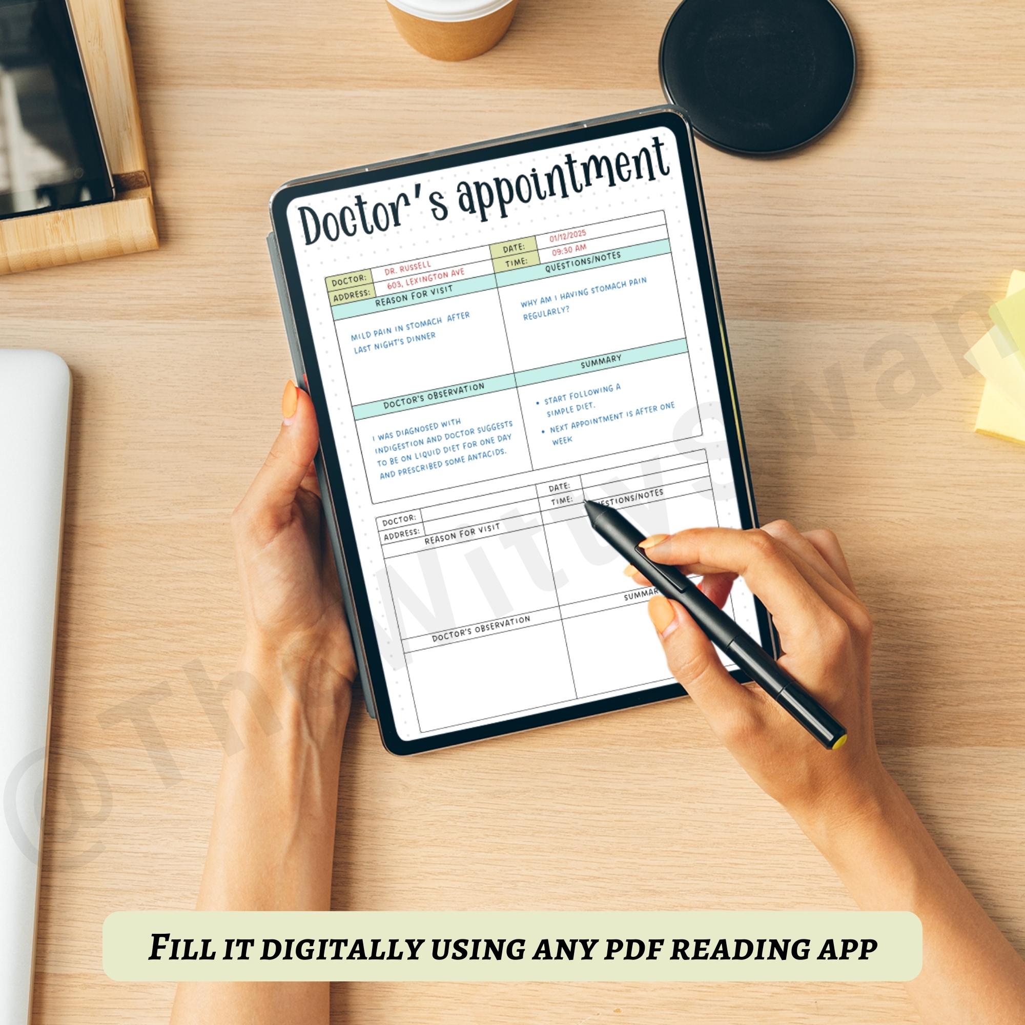 Doctor Appointment Tracker Printable Journal Pages Medical Tracker Bujo ...