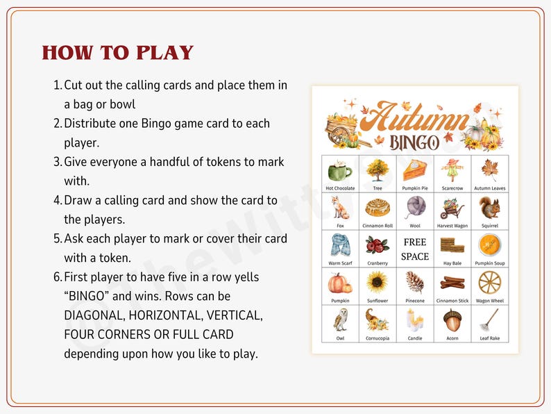 Fall Autumn Bingo Cards 100 Printable Party Games Thanksgiving Bingo ...