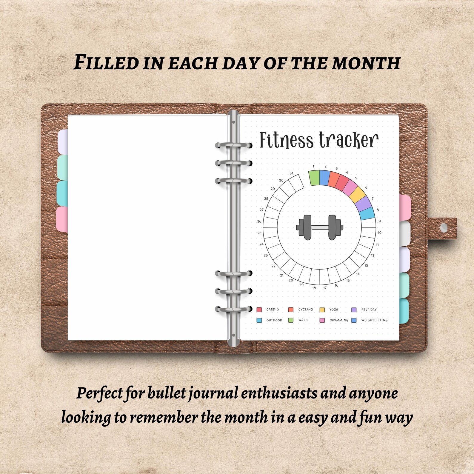 Fitness Tracker Printable Journal Page Exercise Tracker Monthly Tracker ...