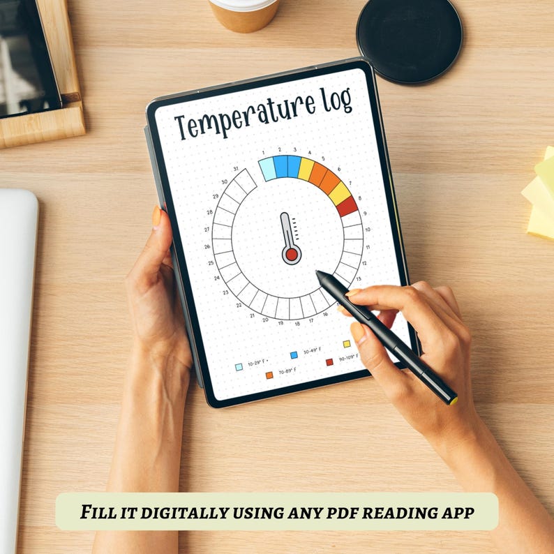 Temperature Tracker Journal Pages Printable Monthly Tracker Weather ...