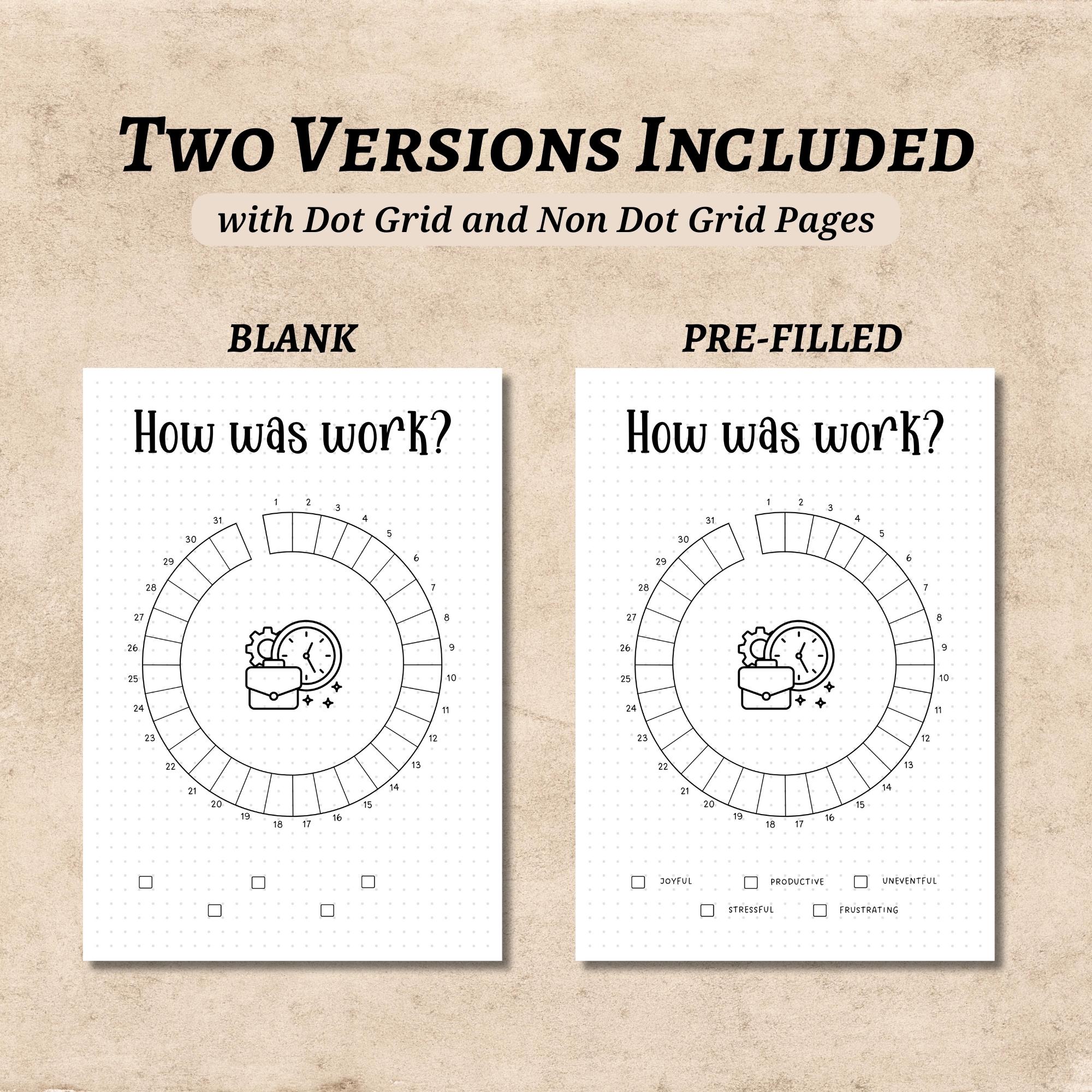 How Was Work Tracker Journal Pages Printable Monthly Tracker Bujo ...