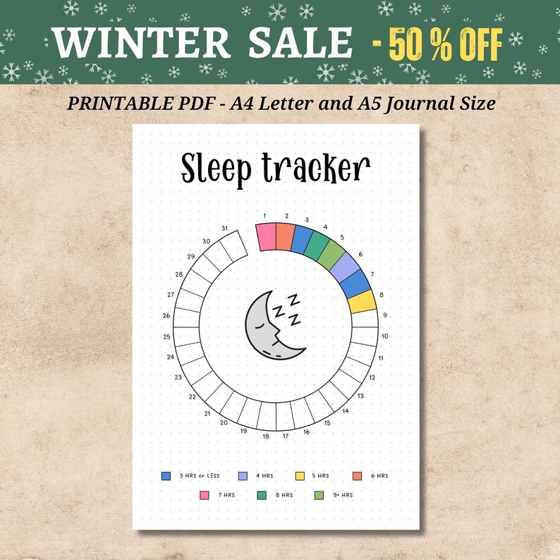 Sleep Tracker Printable Journal Page Monthly Tracker Sleep Log Bujo ...