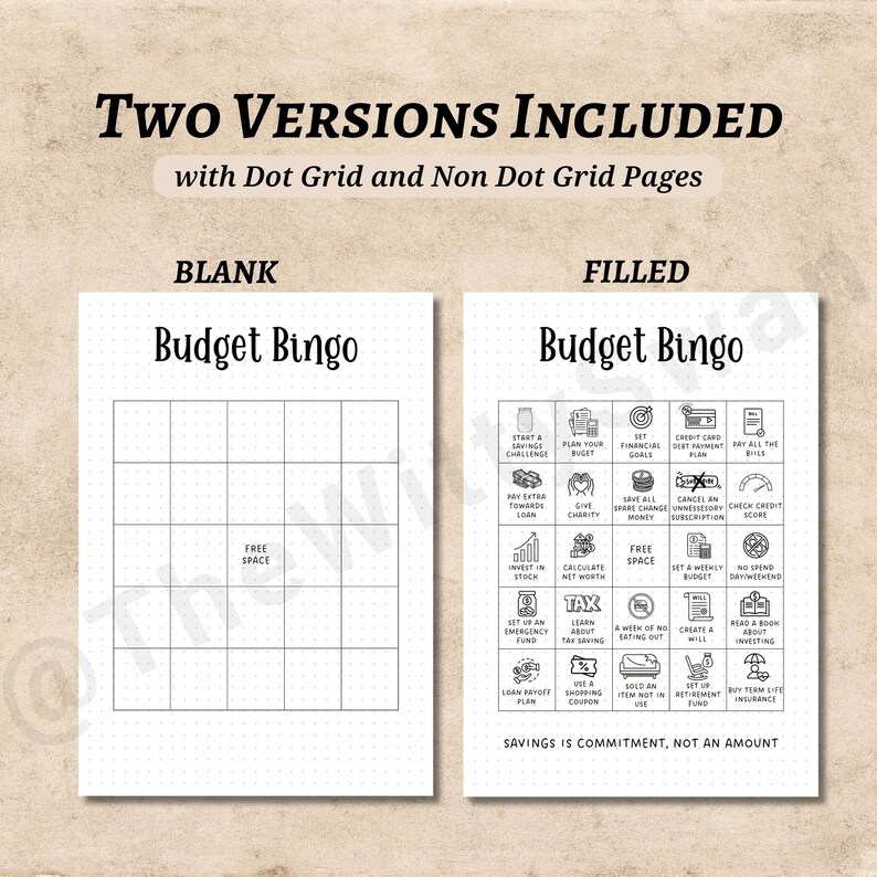 Budget Bingo Journal Pages Printable Money Tracker Bujo Printable ...